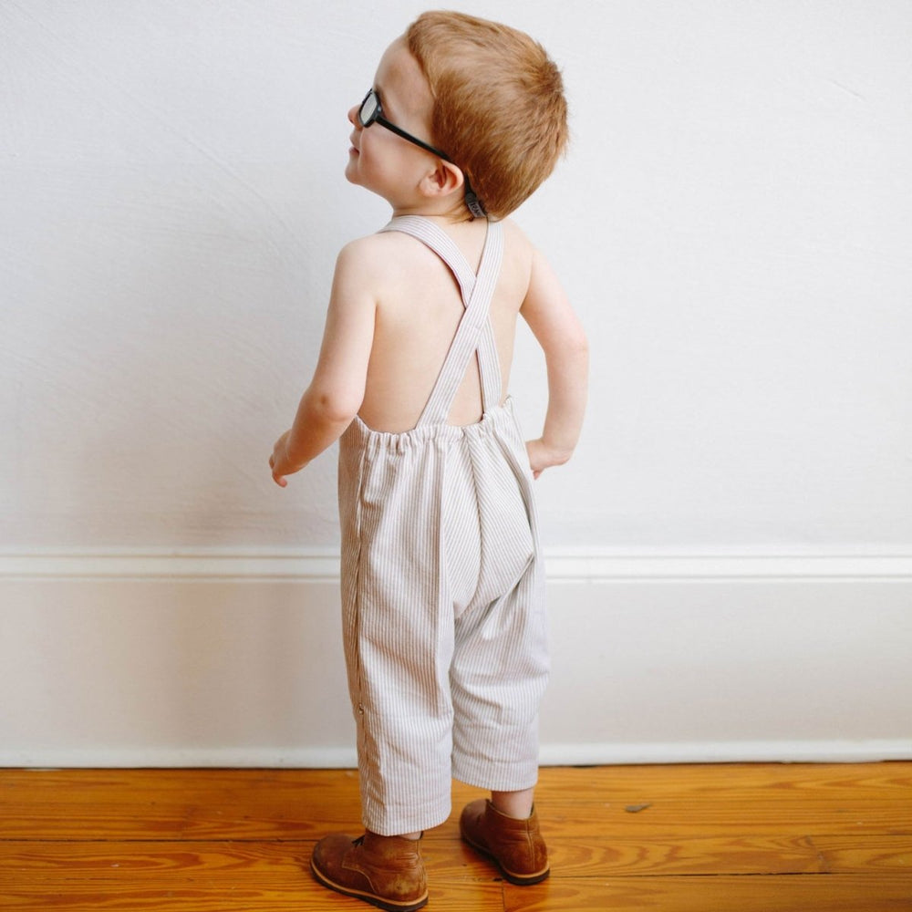 Classic Engineer Stripe Baby + Toddler Overalls Romper