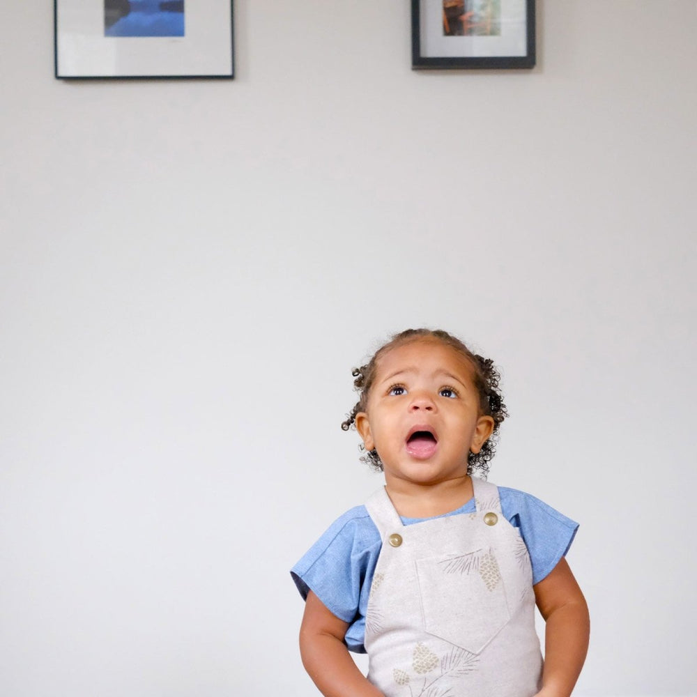 Woodland Print Flannel Baby Romper
